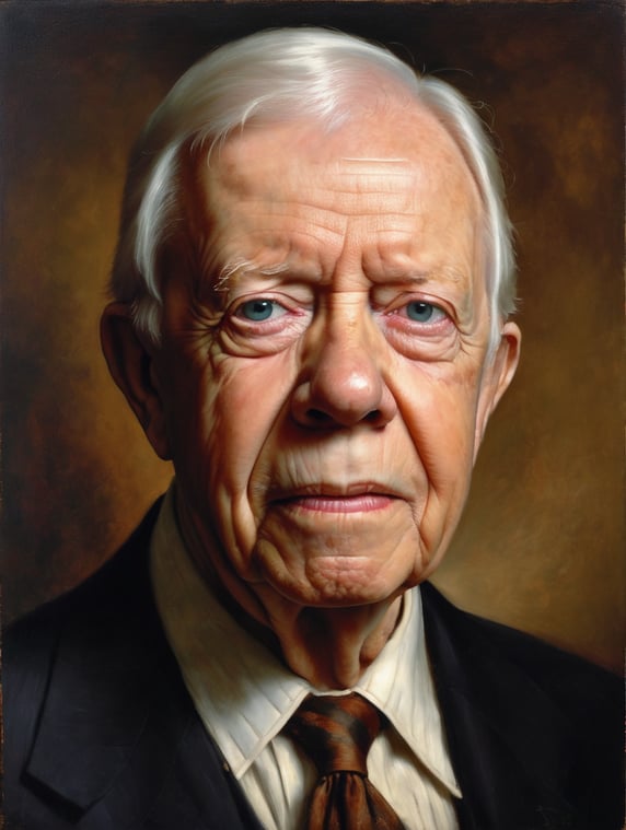 Premium Free ai Images | portrait of jimmy carter by rembrandt ...