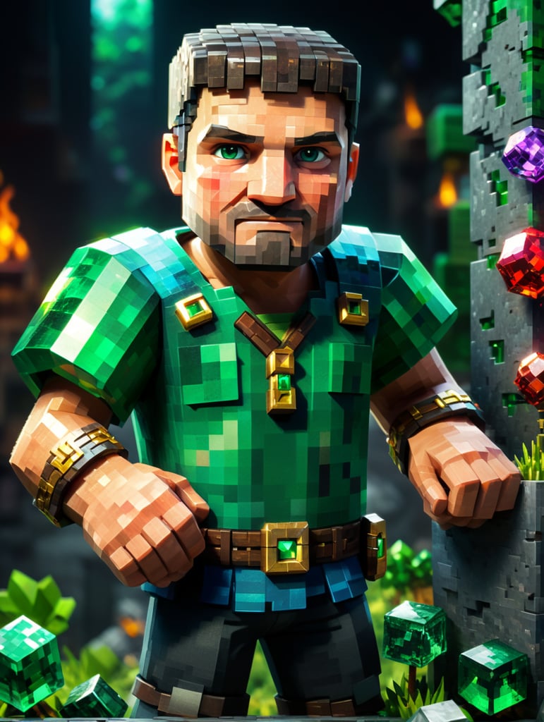Premium Free ai Images | minecraft character villager which trading ...