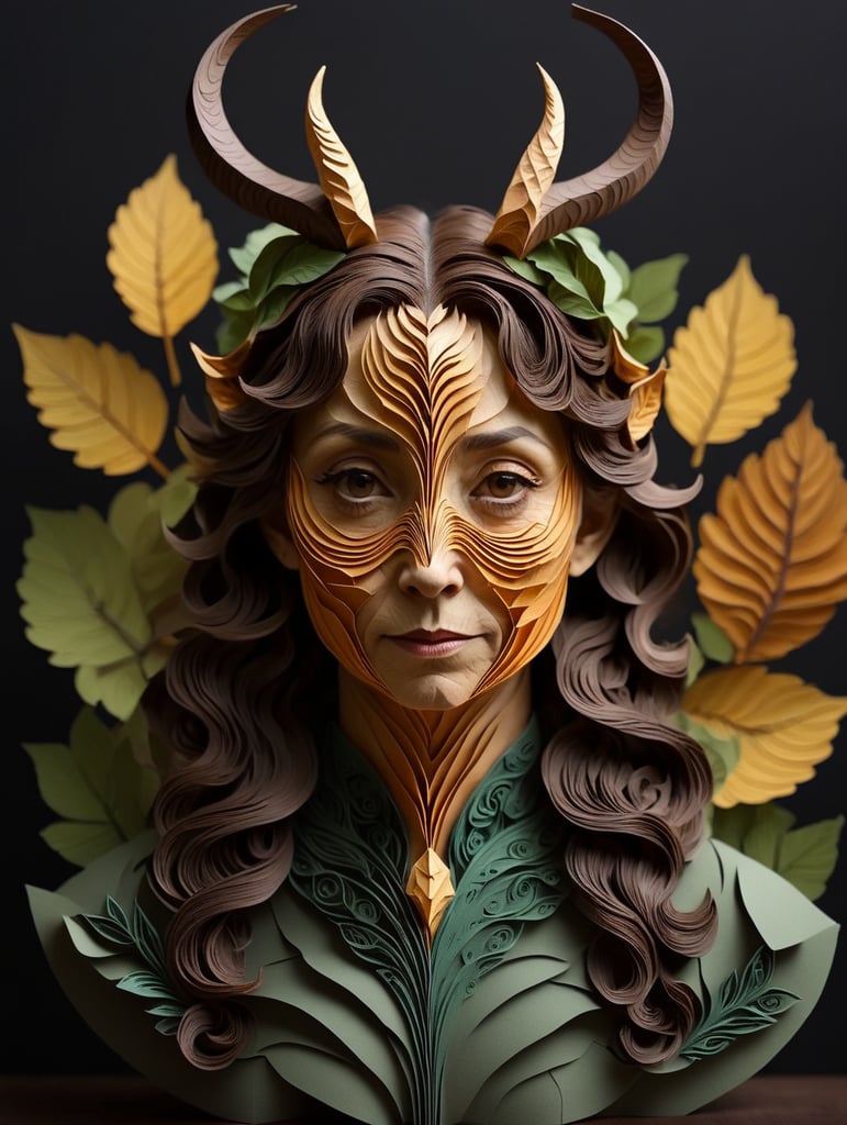 Premium Free ai Images | ultrafine portrait of an old female faun with ...