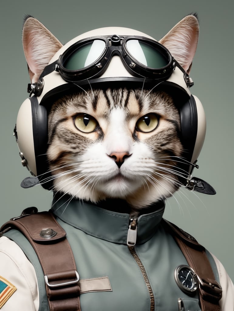 Premium Free ai Images | cat pilot