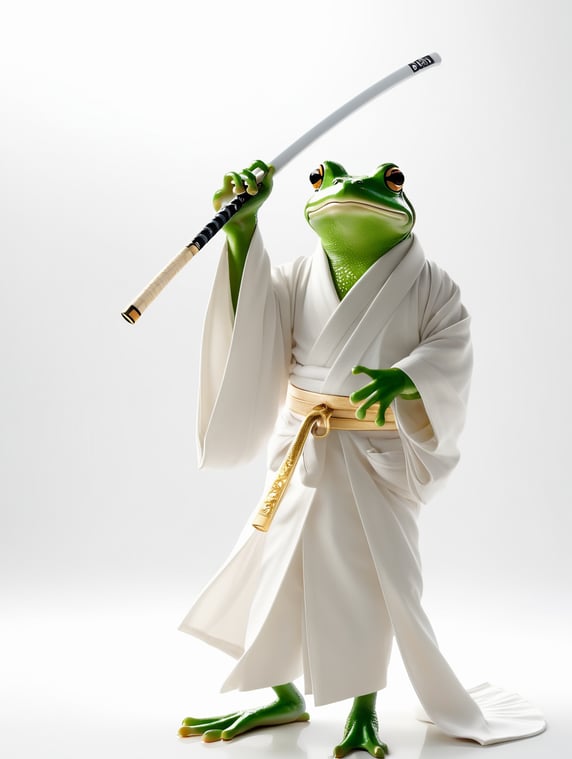 Premium Free ai Images | anime frog wielding one katana by his side and ...