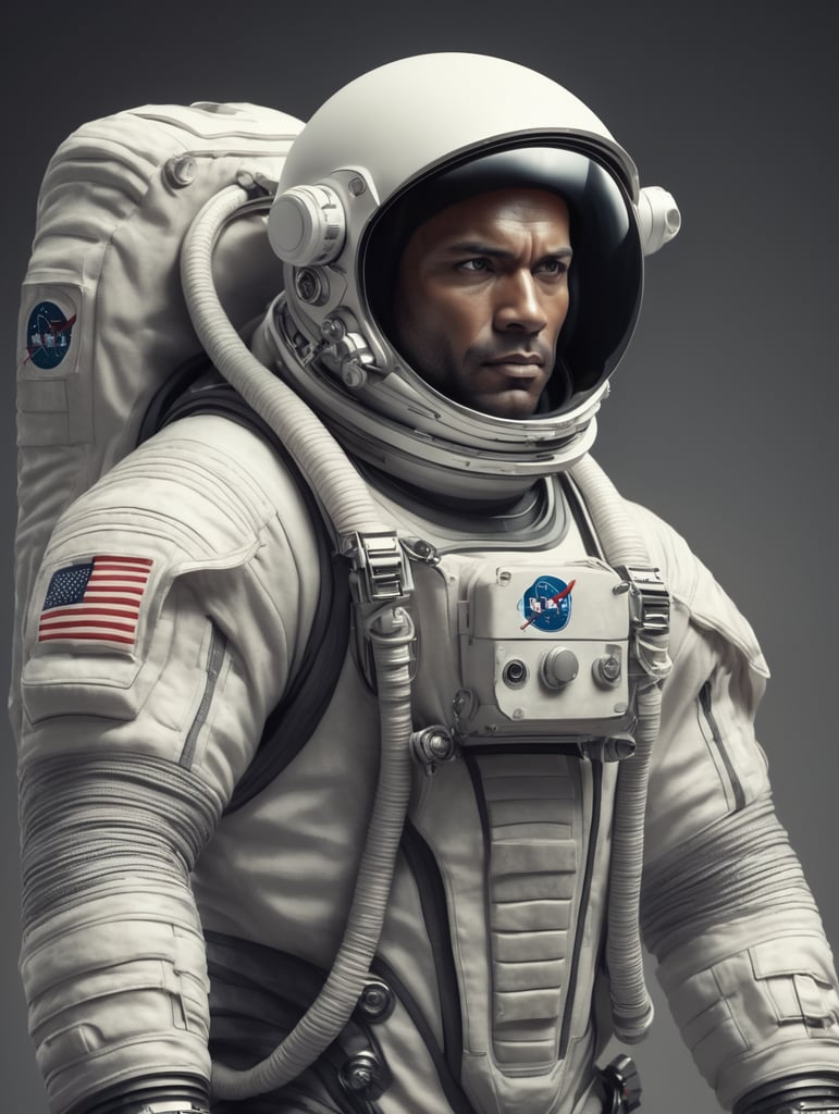 Premium Free ai Images | muscular male astronaut