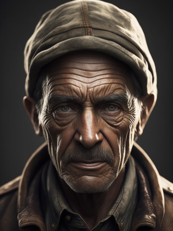 Premium Free ai Images | old stoker soot covered face dirty clothes ...