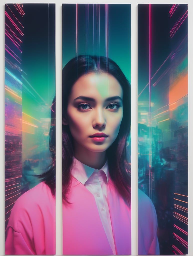 Premium Free ai Images | shifting spectra mixed multimedia portrait ...