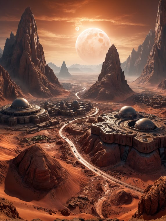 Premium Free ai Images | alien city on planet mars peru aliens