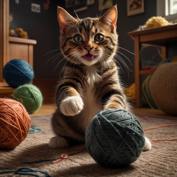 Lumenor AI Image Generation - ritratto di nn gatto che gioca ...