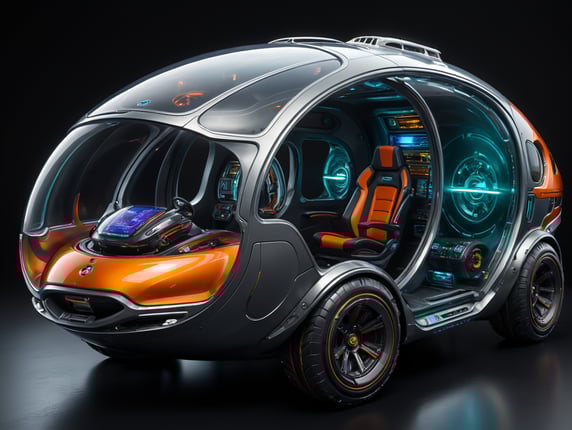 Premium Free ai Images | futuristic sci fi pod car flat design product ...