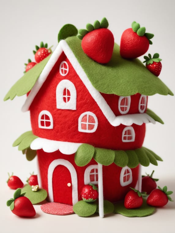 Premium Free ai Images | craft style house made of felt covered with ...