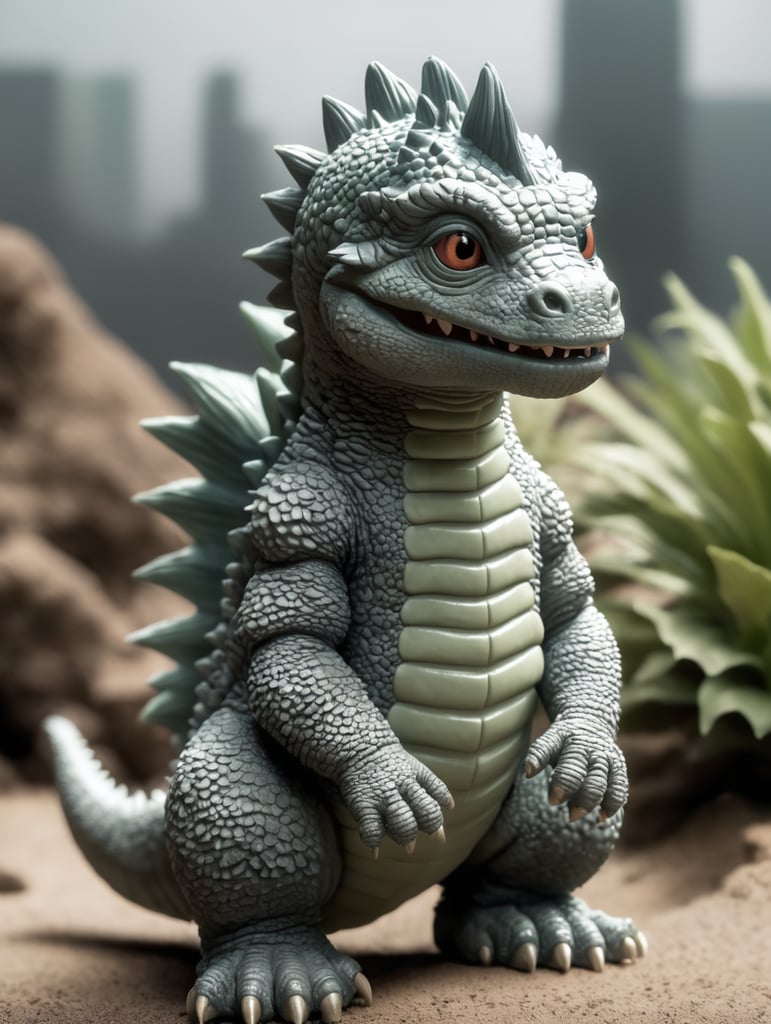 Premium Free ai Images | baby godzilla
