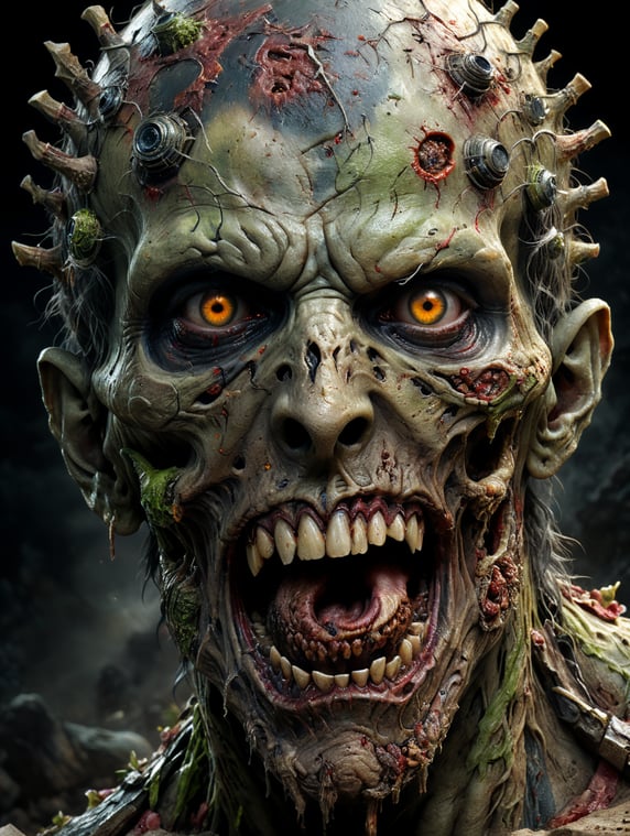 Premium Free ai Images | rock as partially decomposed zombie skin ...