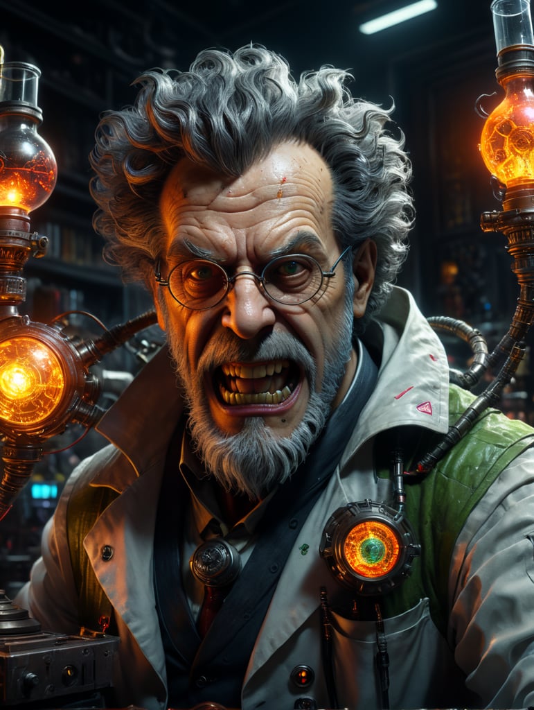Premium Free ai Images | mad scientist of video games