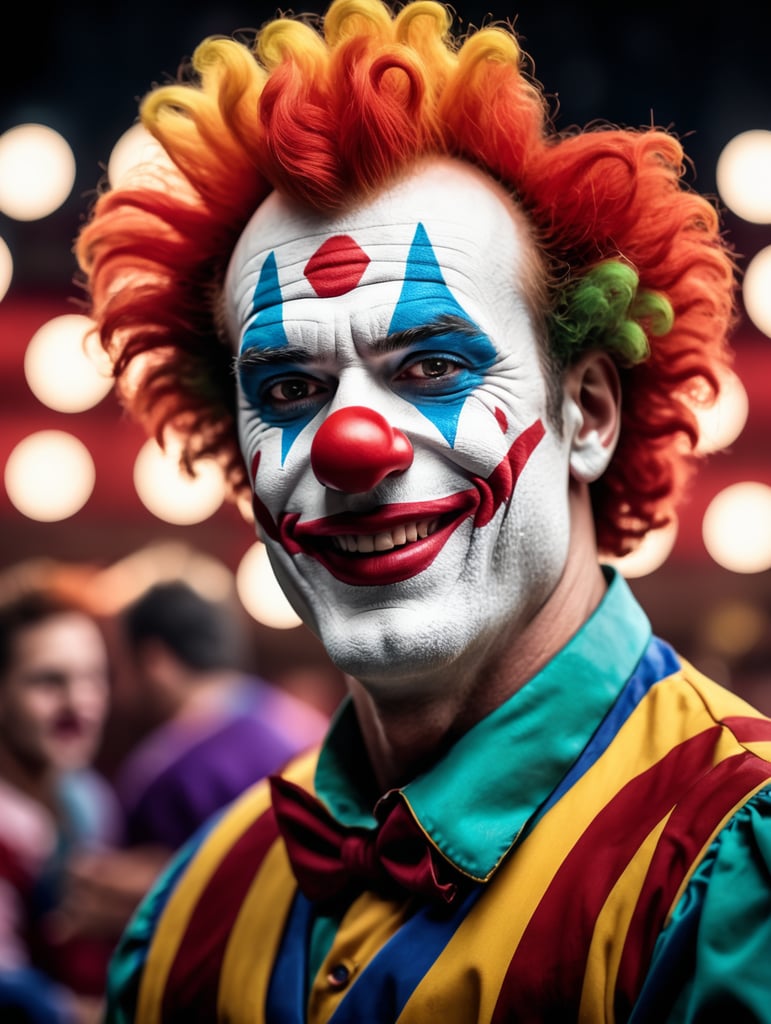 Premium Free ai Images | clown at the circus low color contrast