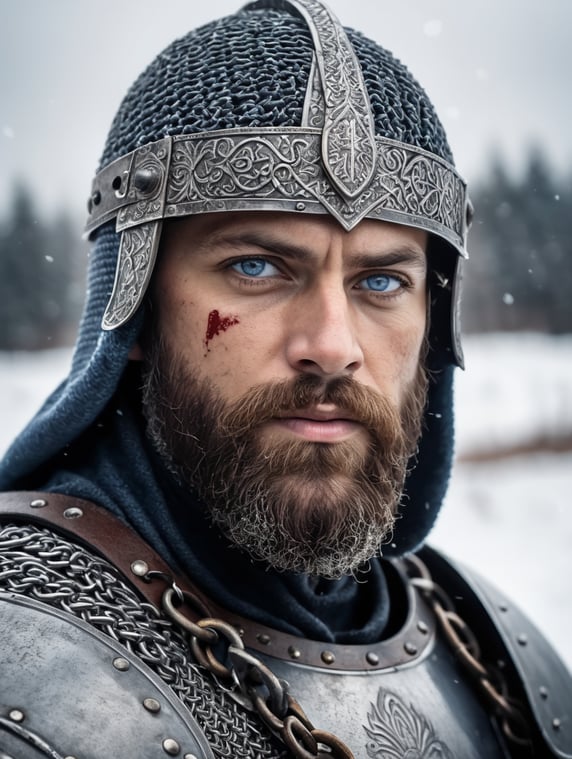 Premium Free ai Images | portrait of medieval slavic warrior with beard ...