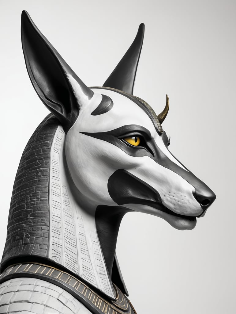 Premium Free ai Images | anubis statue side view long nose upper body ...