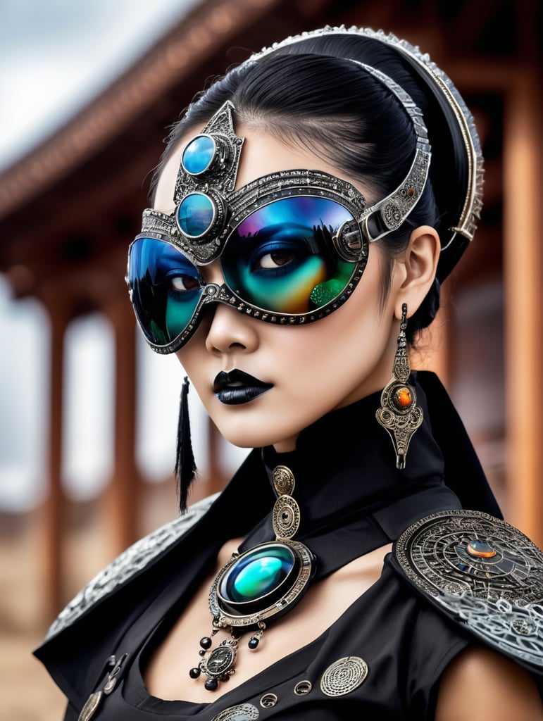 Premium Free ai Images | jeweled mask solarpunk travaler futuristic ...