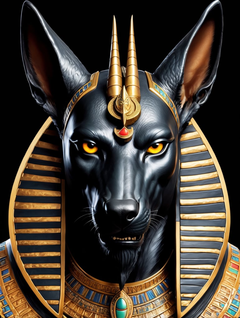 Premium Free ai Images | egyptian god anubis portrait hyper realistic ...