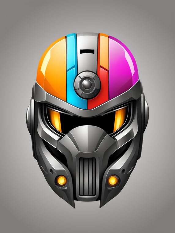 Premium Free ai Images | soldier robot mask mascot logo gaming bright ...