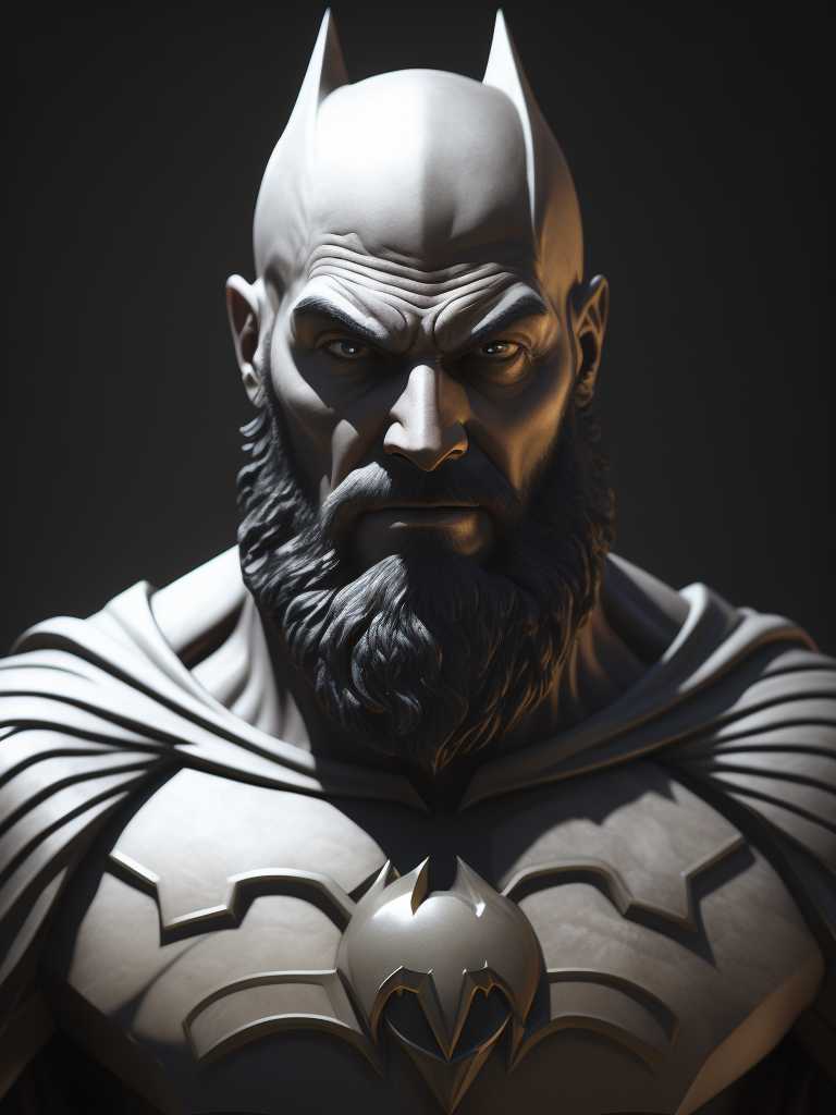 Premium Free ai Images | batman bust with big beard in marble statue ...