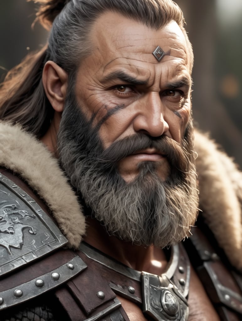 Premium Free ai Images | dark fantasy dwarf barbarian years old brown ...