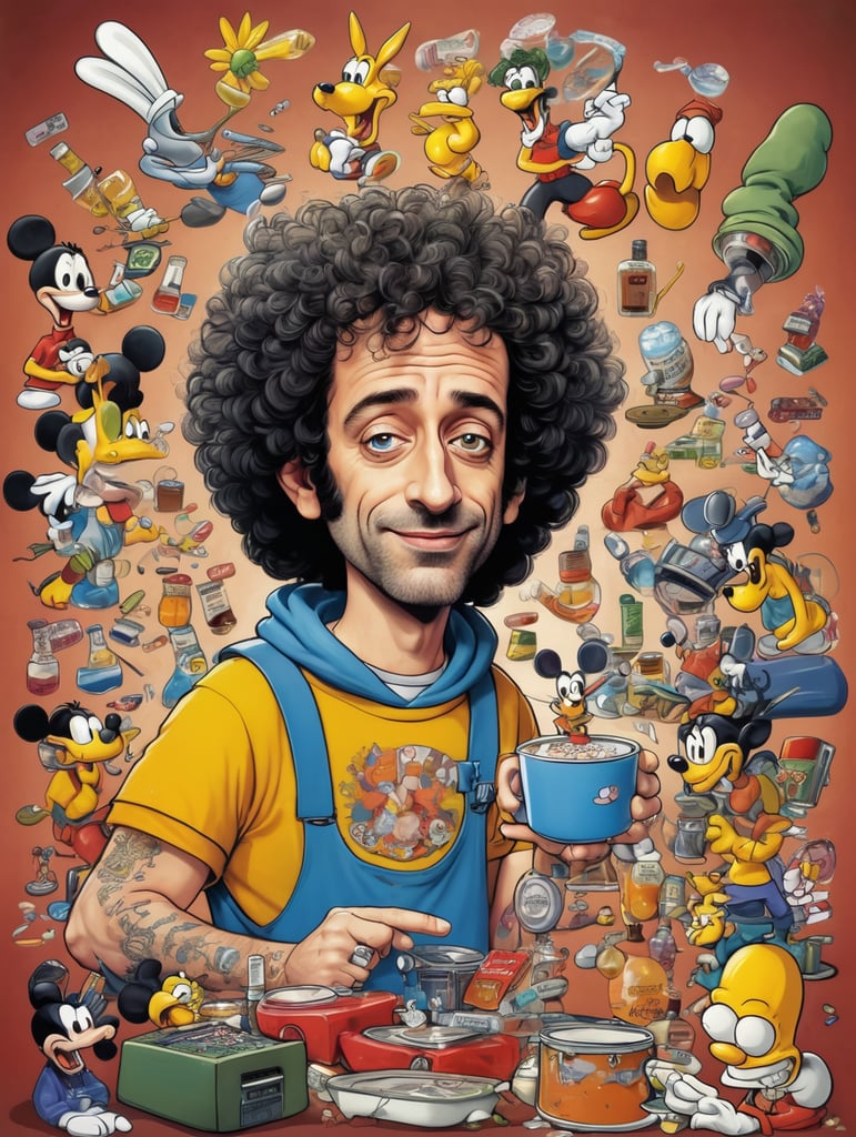 Premium Free ai Images | gustavo cerati as cartoon character with drugs ...