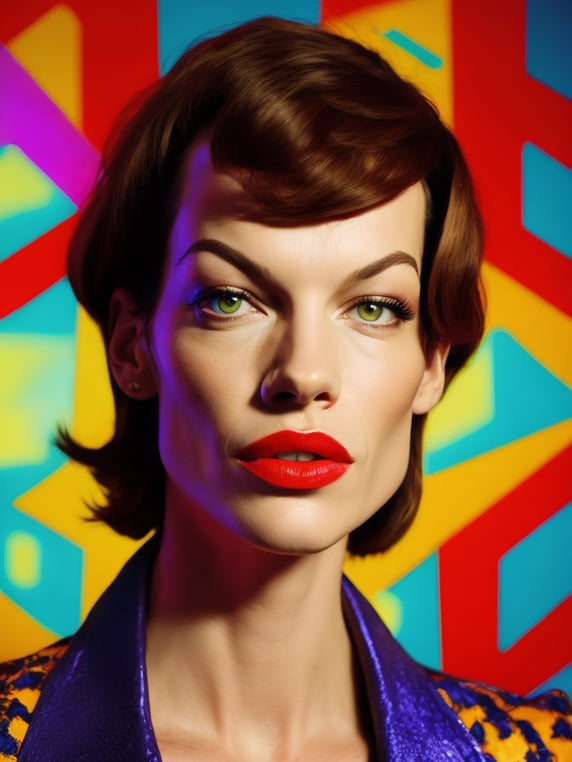 Premium Free ai Images | portrait of milla jovovich vivid saturated ...