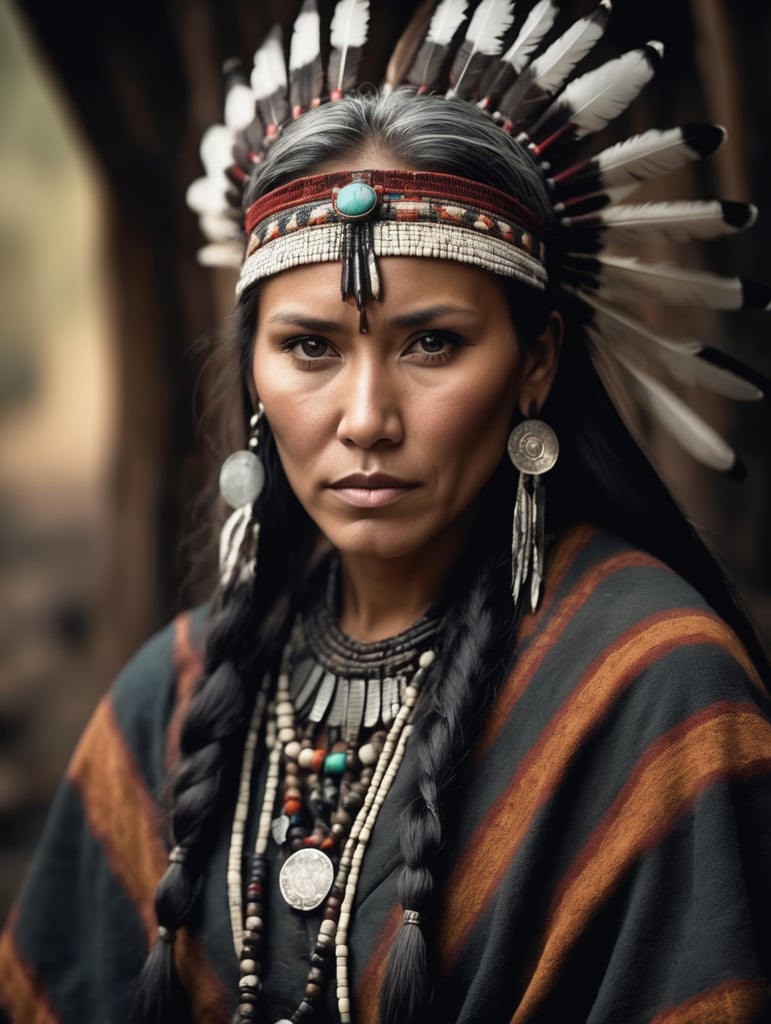 Premium Free ai Images | portrait old western native american daughter ...