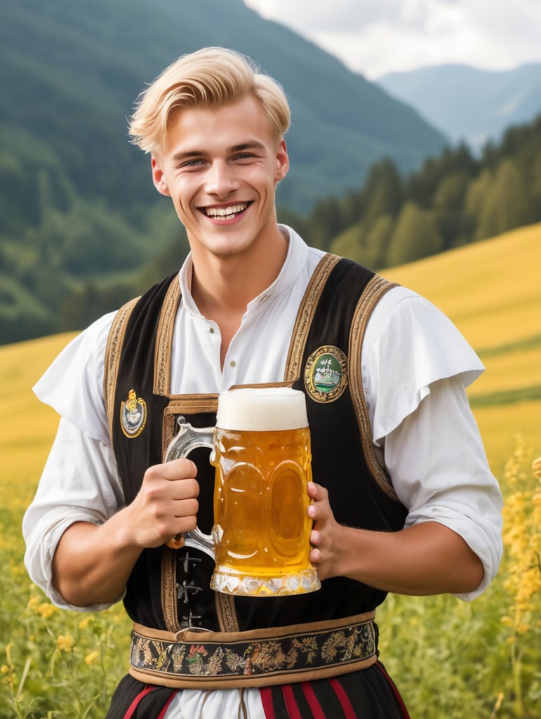 Premium Free ai Images | young blonde german year old male wearing ...