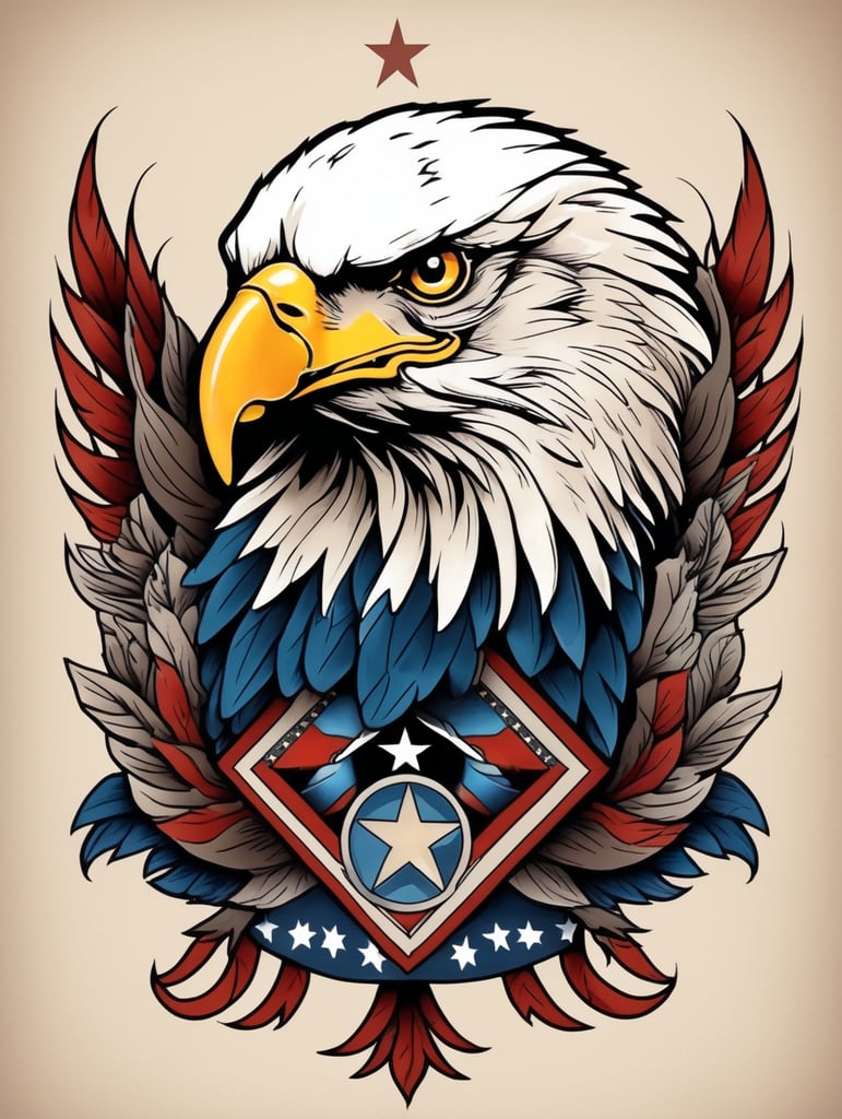 Premium Free ai Images | american traditional eagle tattoo design