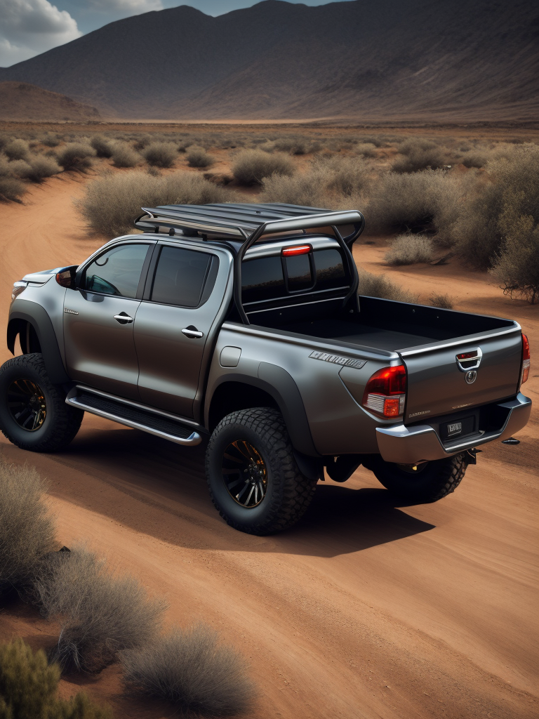 Premium Free ai Images | toyota hilux in metallic dark grey back view ...