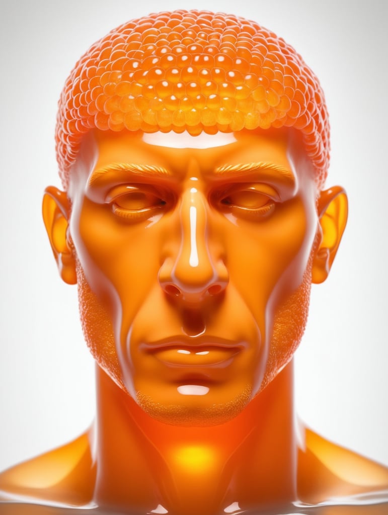 Premium Free ai Images | portrait of translucent orange man made from ...