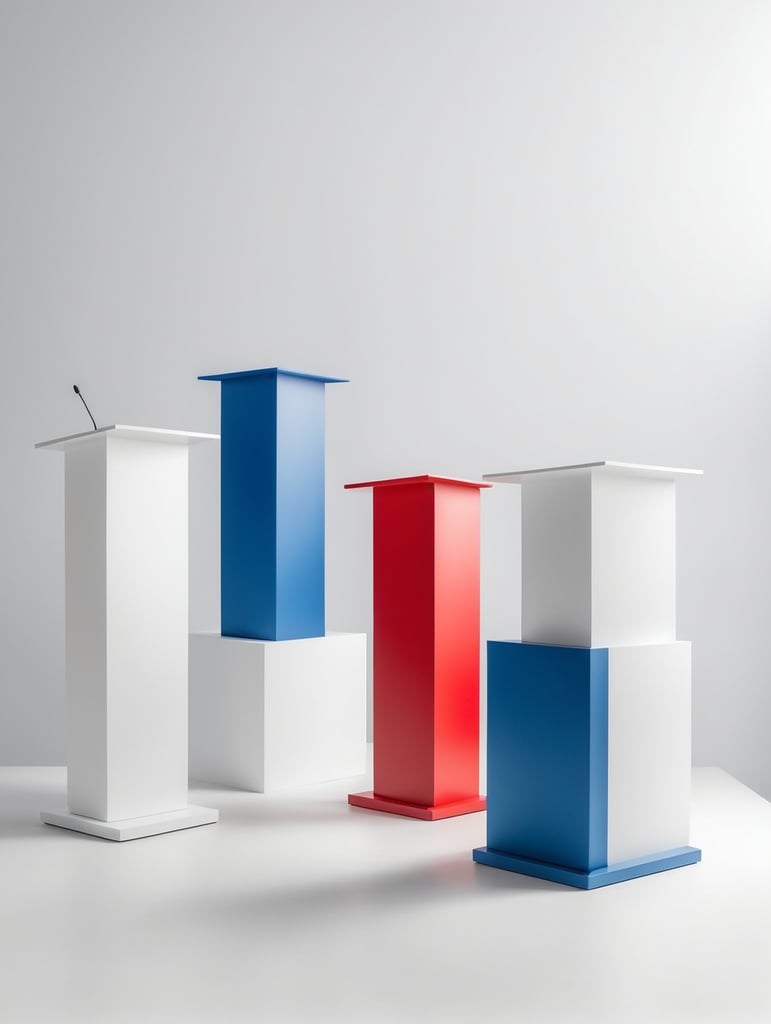 Premium Free ai Images | debate podium red and bleu