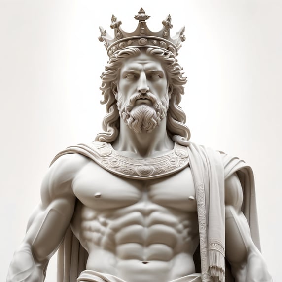 Premium Free ai Images | graiku dievo viso ugio statula su karuna ant ...