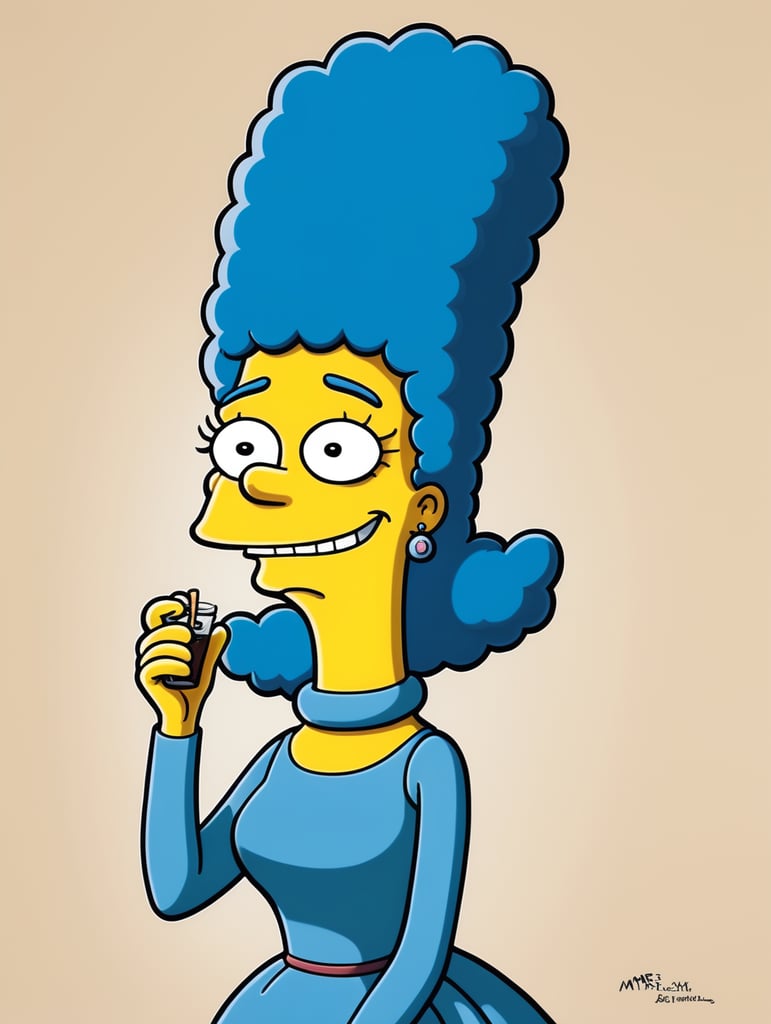 Premium Free ai Images | marge simpson drawn by matt groening