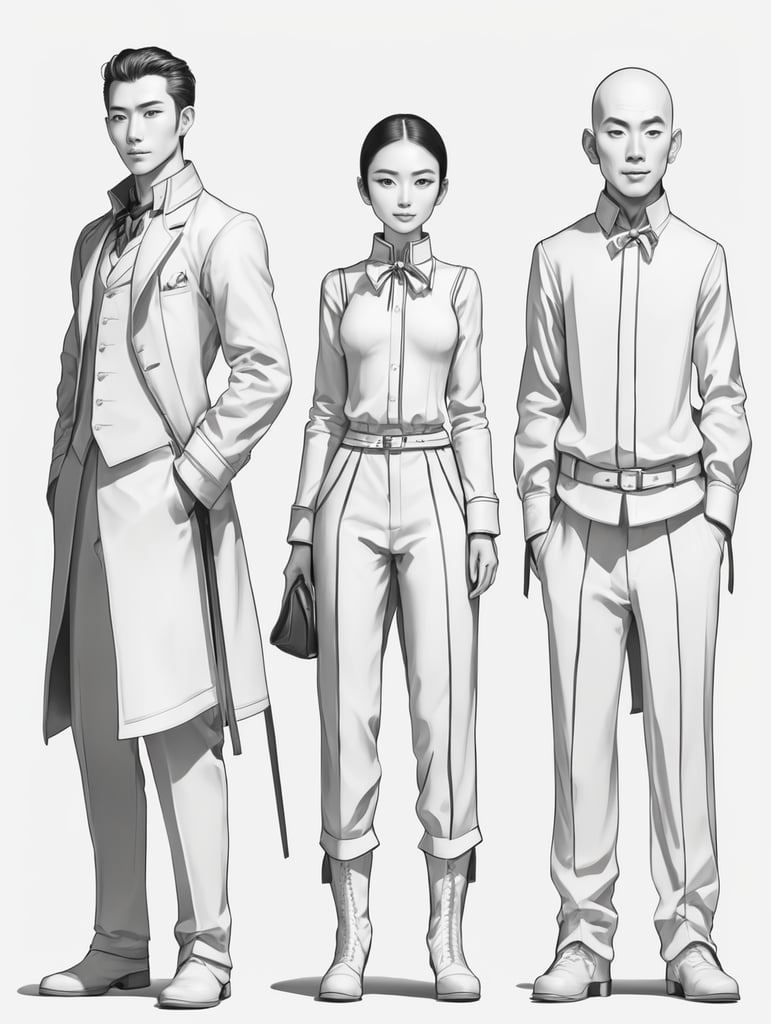 Premium Free ai Images | draw human line character