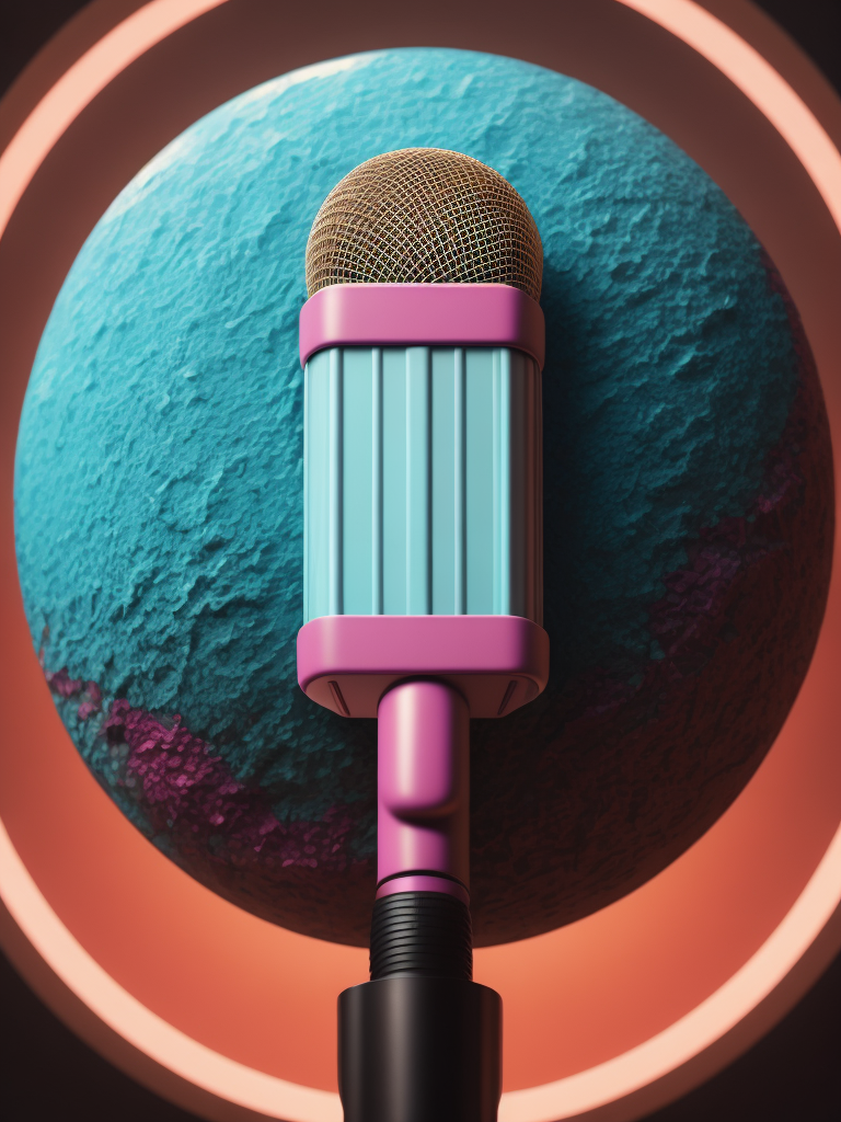 Premium Free ai Images | round microphone made out of bubblegum popsicle