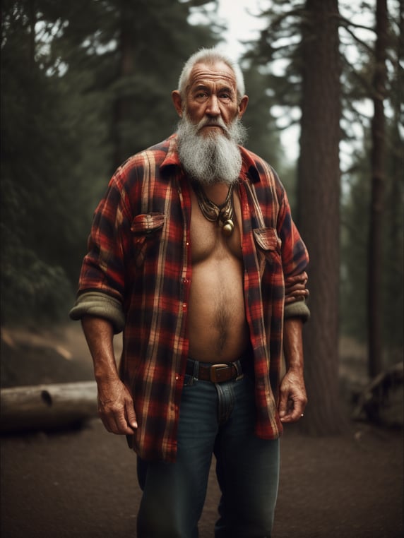 Premium Free ai Images | full body of ancient canadian lumberjack elder ...