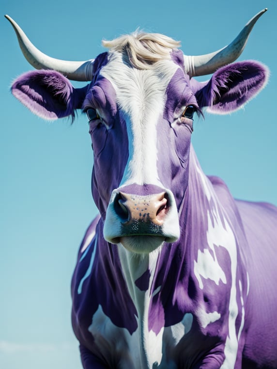 Premium Free ai Images | purple cow portrait sharp details cow focus ...