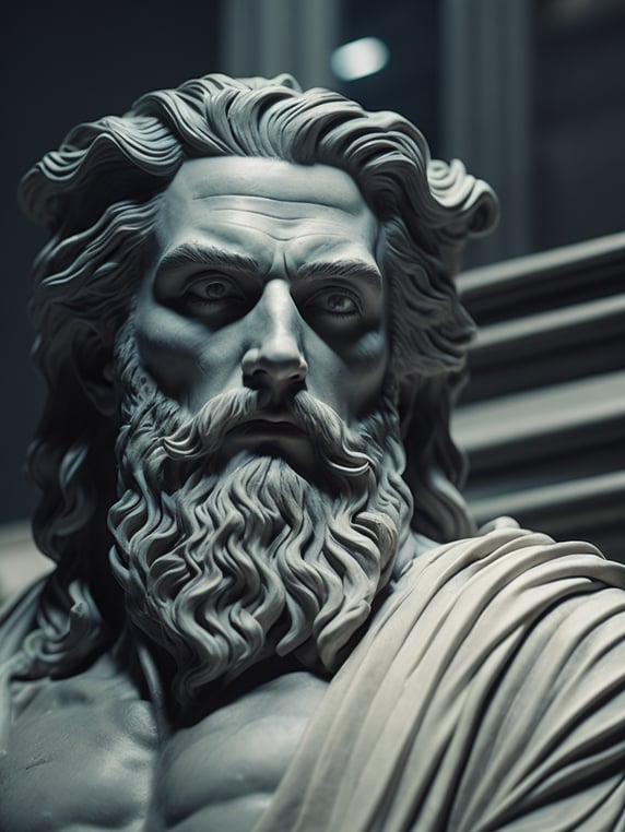 Premium Free ai Images | dark marble statue of zeus dark atmosphere ...
