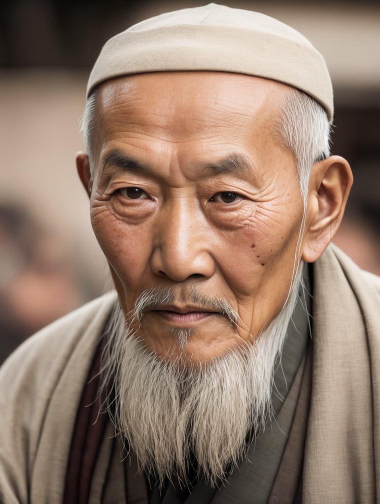 Premium Free ai Images | an old wise looking chinese man