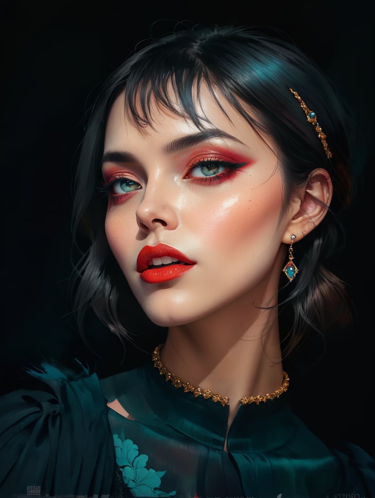 Premium Free ai Images | portrait of century female vampire bright and ...