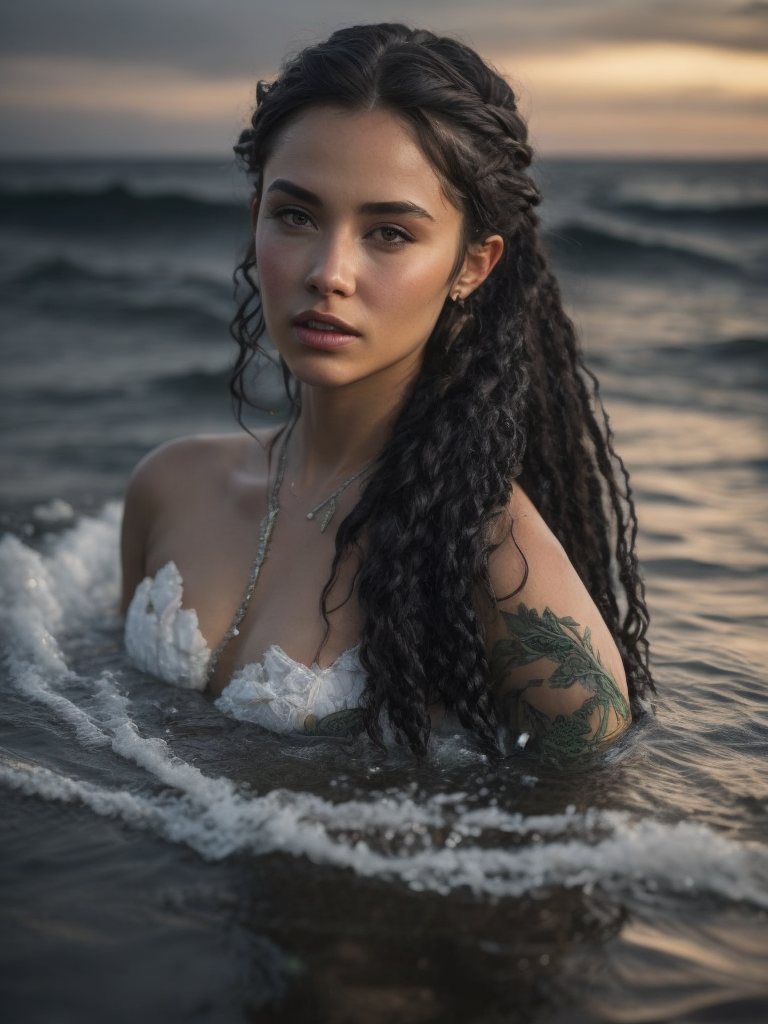 Premium Free ai Images | realistic looking full body mermaid with black ... Premium Free ai Images | realistic looking full body mermaid with black ...