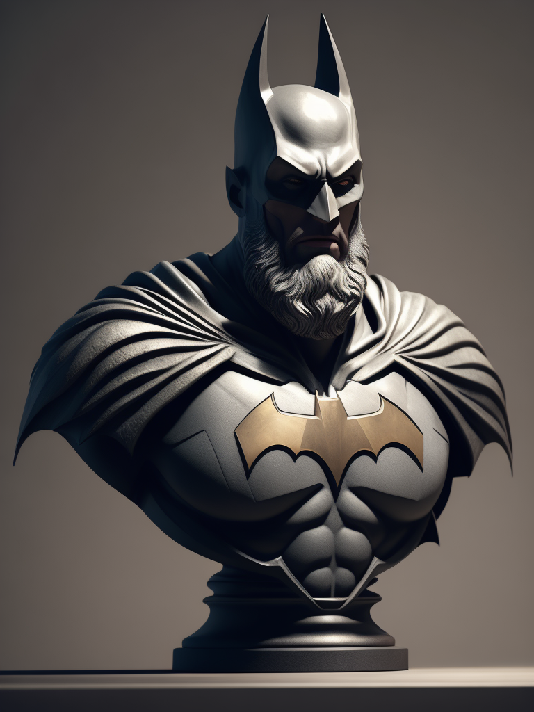 Premium Free ai Images | batman bust with big beard in marble statue ...