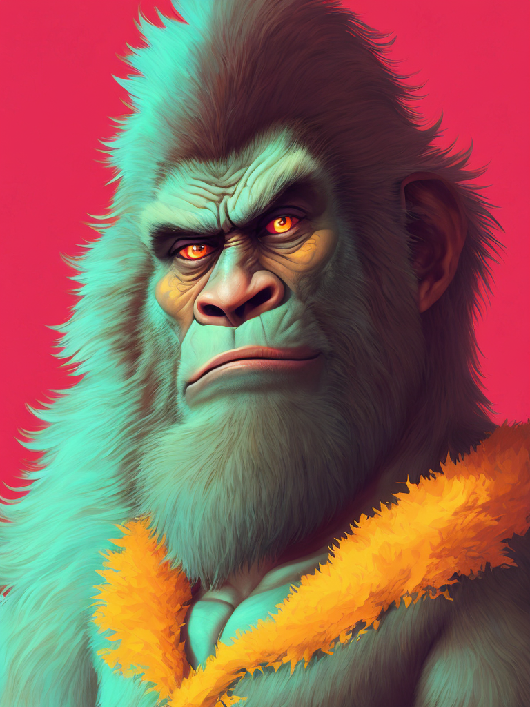 Lumenor AI Image Generation - very fluffy bigfoot with one eye yellow ...