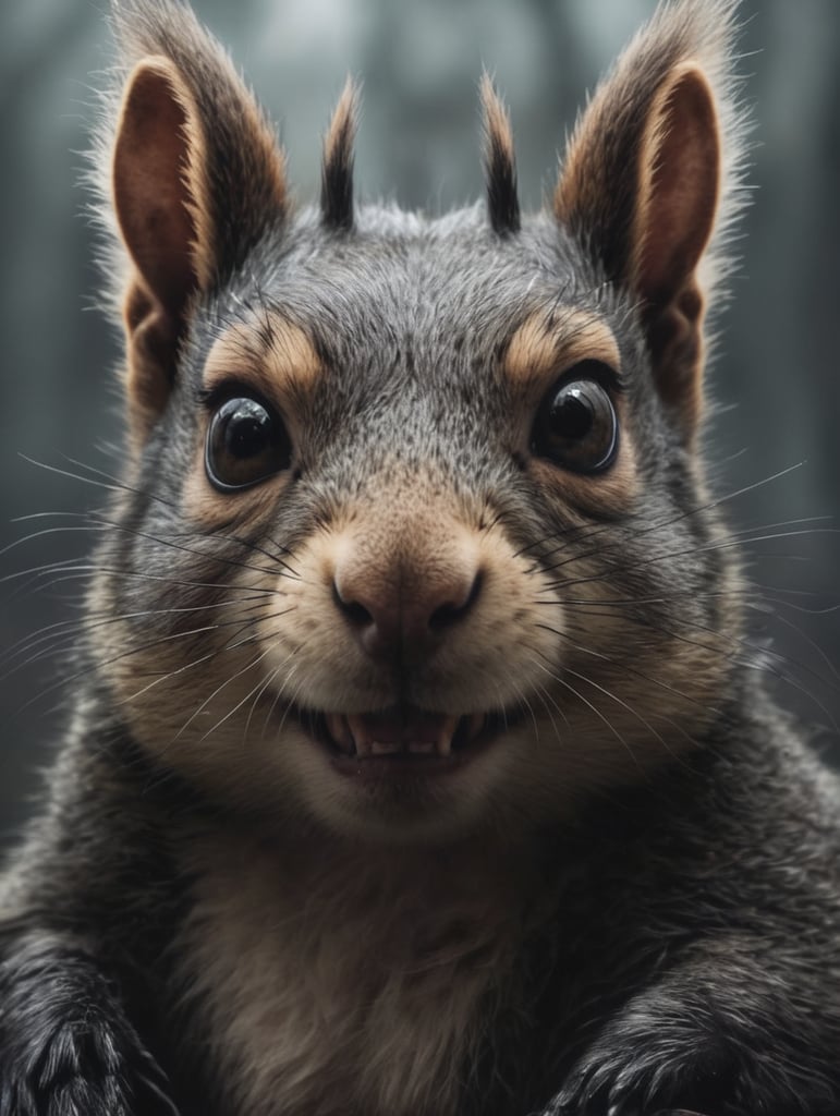 Premium Free ai Images | evil squirrel of death dark fantasy