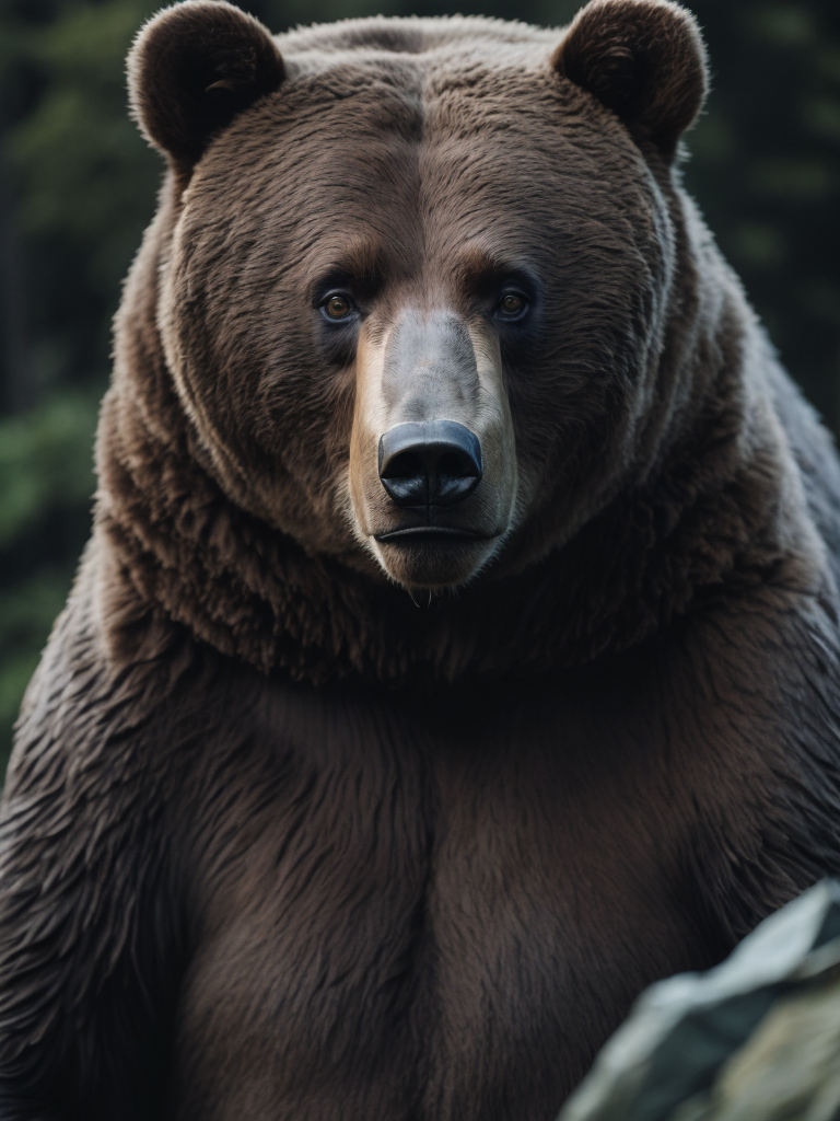 Lumenor AI Image Generation - dark bear looking front