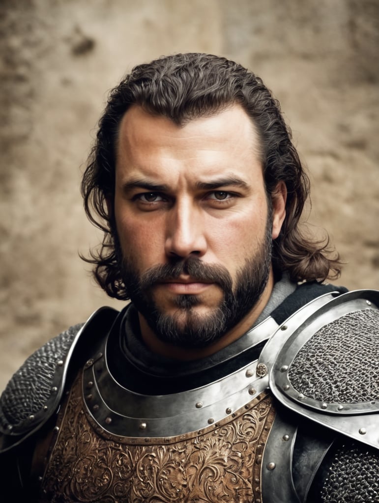 Premium Free ai Images | portrait of burly medieval knight no helmet ...