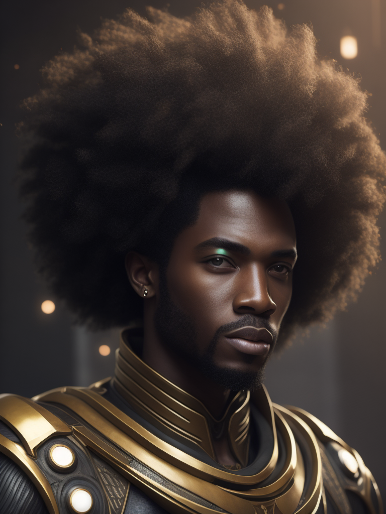 Premium Free ai Images | portrait of male character afro with ...