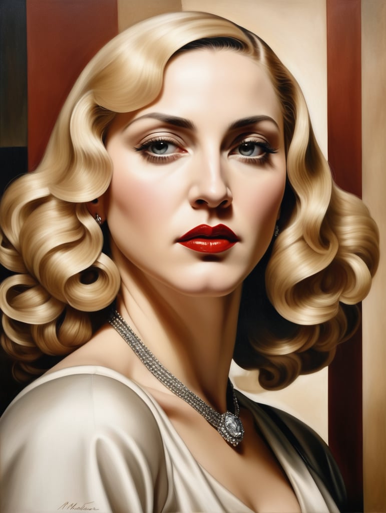 Premium Free ai Images | portrait painting of the singer madonna in ...