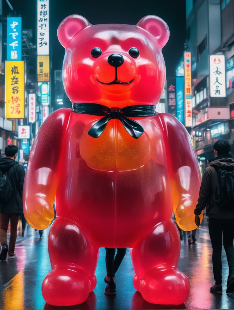 Premium Free ai Images | giant japanese gummy bear translucent stories ...