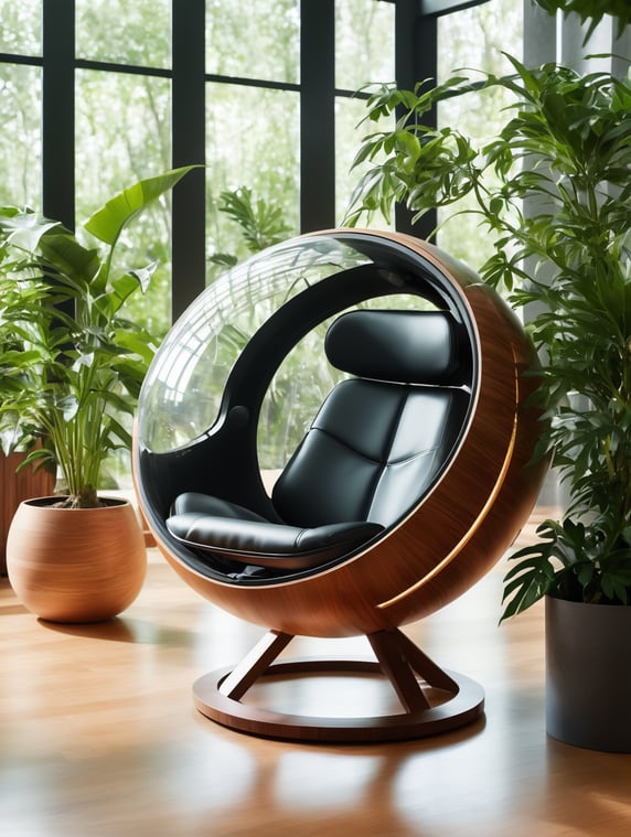 Premium Free ai Images | futuristic sci fi pod chair flat design ...